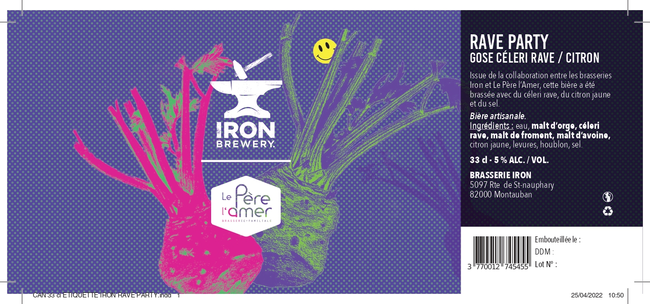 Collab Iron/Le Père L'Amer - Rave Party - La boutique du Père l'Amer